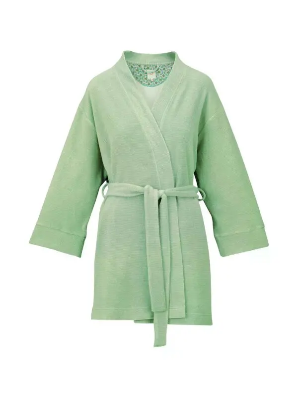 PIP STUDIO Shawl Collar Cotton Jacket - Green