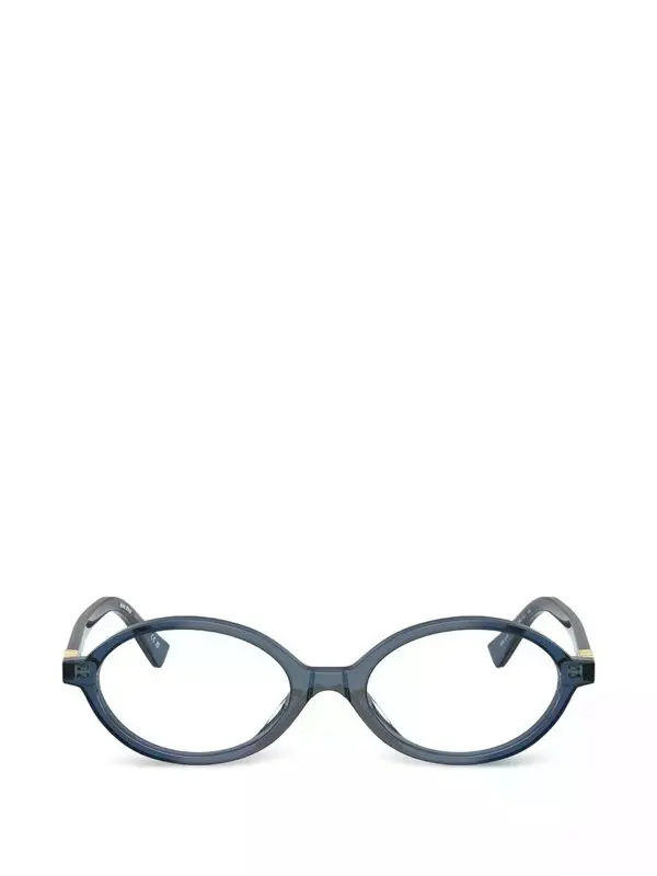 Miu Miu Oval-frame Glasses - Blue