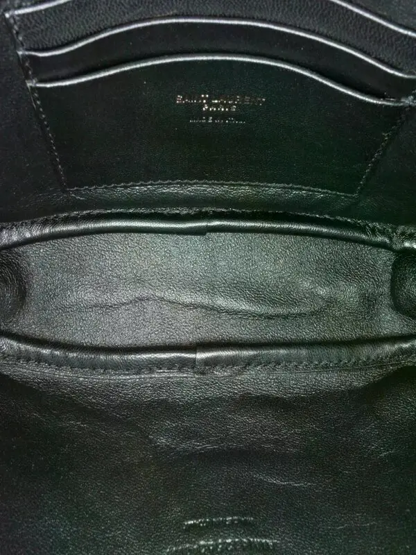 Saint Laurent 2019 Canvas Tiger Print Monogram Lou Camera Crossbody Bag - Black