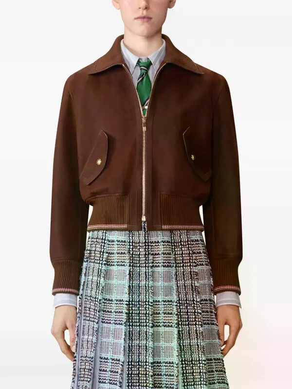 Thom Browne Cropped Leather Jacket