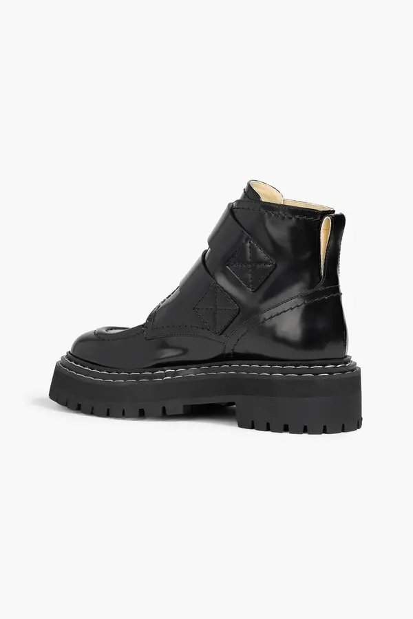 Proenza Schouler Buckled Leather Combat Boots - Black
