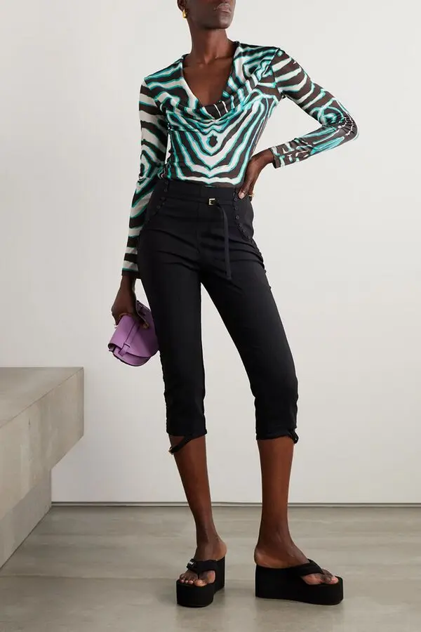 SIEDRES Casey Zebra-print Satin Top