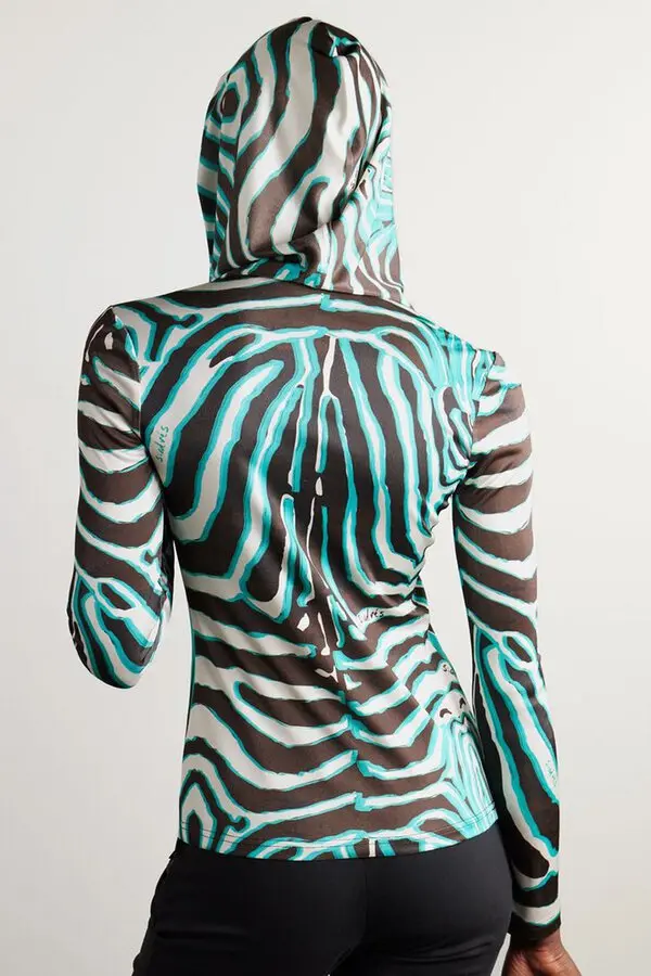 SIEDRES Casey Zebra-print Satin Top