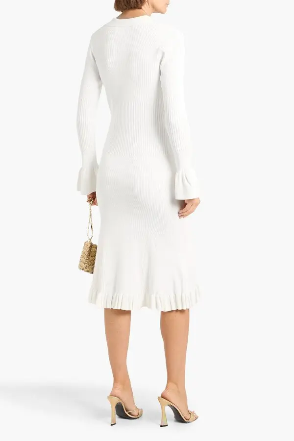 Herve Leger Hallie Embellished Ribbed-knit Midi Dress