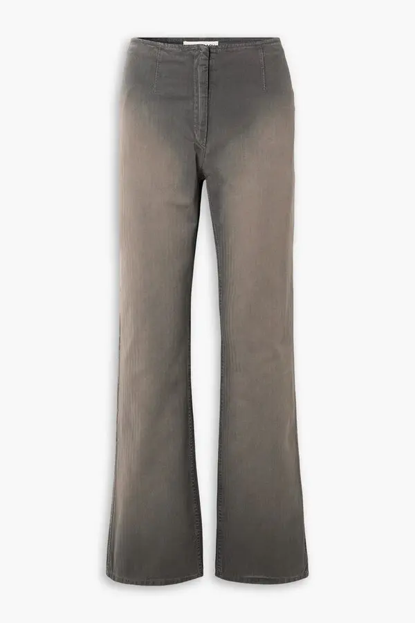 Our Legacy Biker Low-rise Wide-leg Herringbone Jeans - Gray