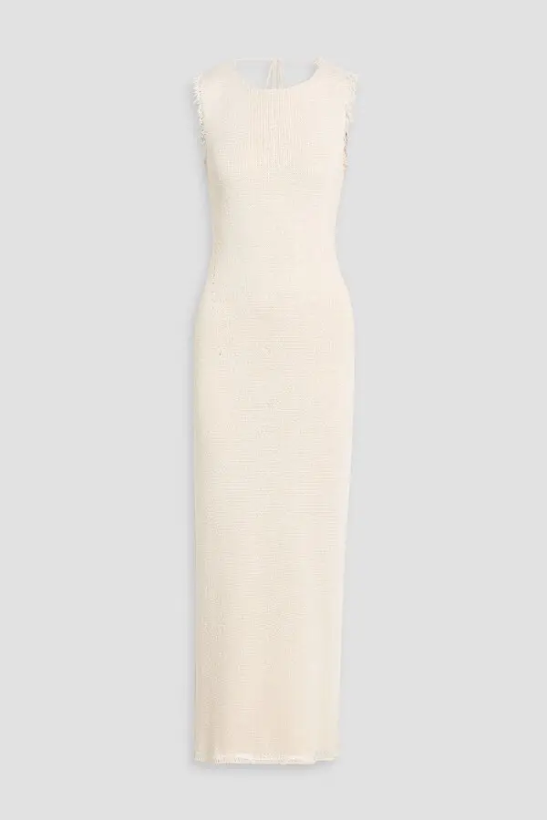 Proenza Schouler Sylvia Open-back Bouclé-knit Maxi Dress - Ecru