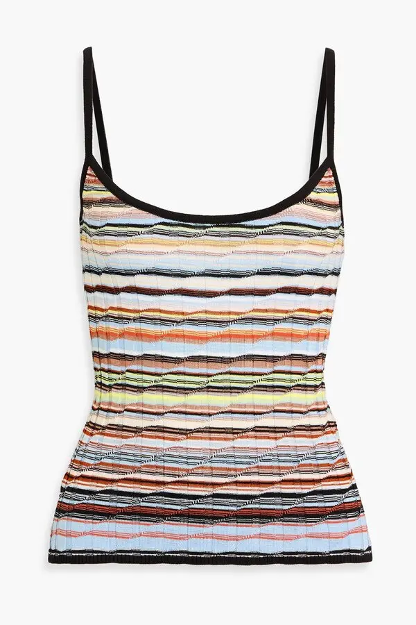Missoni Crochet-knit Cotton-blend Camisole - Light Blue