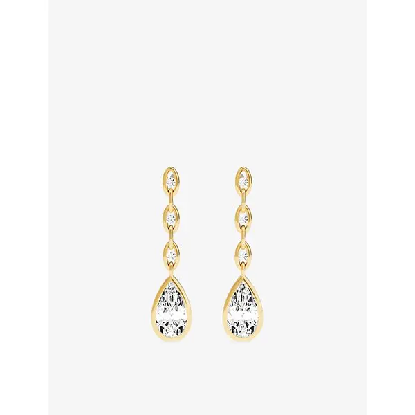 APM MONACO 18ct Gold-plated Chain Drop Earrings With Cubic Zirconia - 18k Gold Plated