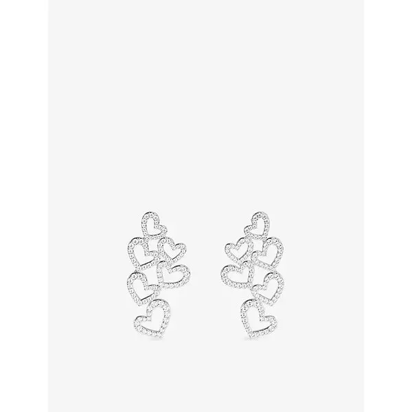APM MONACO Heart Sterling-silver And Cubic Zirconia Earrings - Sterling Sliver