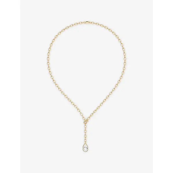 APM MONACO 18ct Yellow-gold Plated Alloy And Cubic Zirconia Y-drop Necklace - 18k Gold Plated