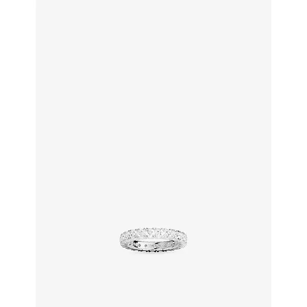 APM MONACO Pavé Sterling-silver And Cubic Zirconia Ring - Sterling Sliver