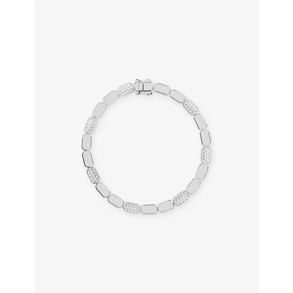 APM MONACO Dainty Sterling Silver And Cubic Zirconia Bracelet - Sterling Sliver