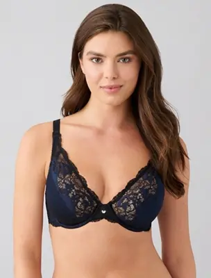 Wacoal Modern Affair Plunge Underwire Bra Rose Brown/cradle Pink - Night Sky Black