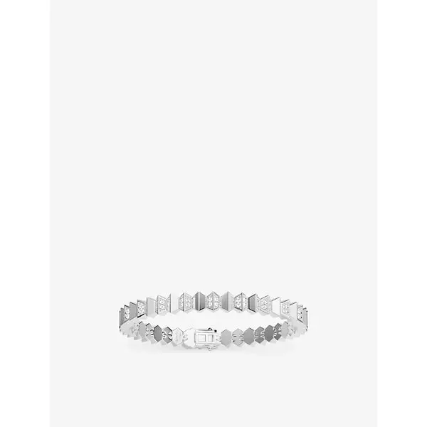 APM MONACO Up And Down Sterling-silver And Cubic Zirconia Bracelet - Sterling Sliver