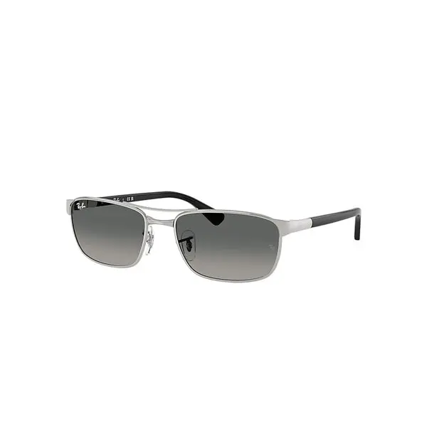 Ray-ban Rectangular Sunglasses With Green Lenses - Black