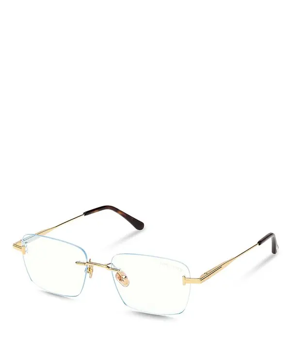 TOM FORD Rectangular Blue Light Glasses, 54mm