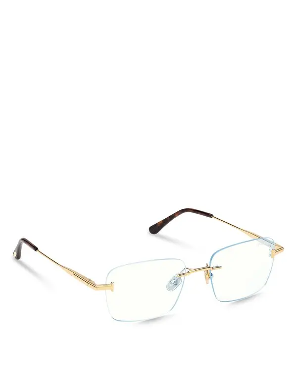 TOM FORD Rectangular Blue Light Glasses, 54mm
