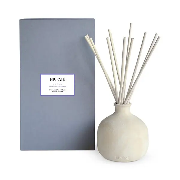 BLUEME Sleep Lavender & Cypress Large Diffuser Bottle & Reed Set - Grey