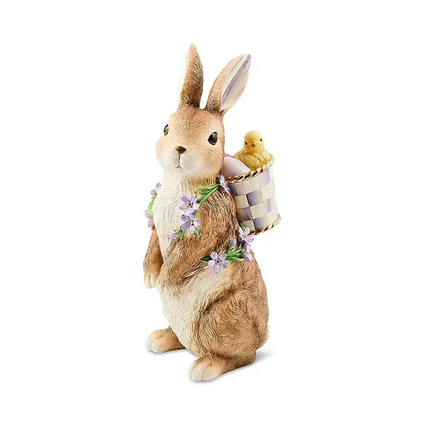 MACKENZIE-CHILDS Party Bunny With Pack Figure - Pansy