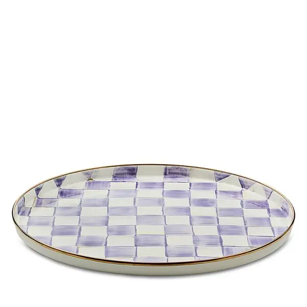 MACKENZIE-CHILDS Check Round Tray - Violet