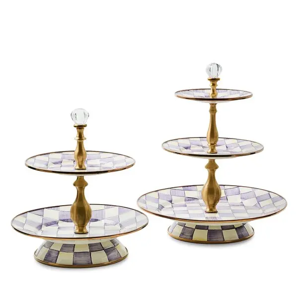 MACKENZIE-CHILDS Check Three Tier Sweet Stand
