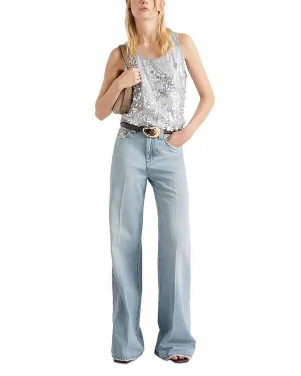 Marella Sequin-embroidered Tulle Tank Top