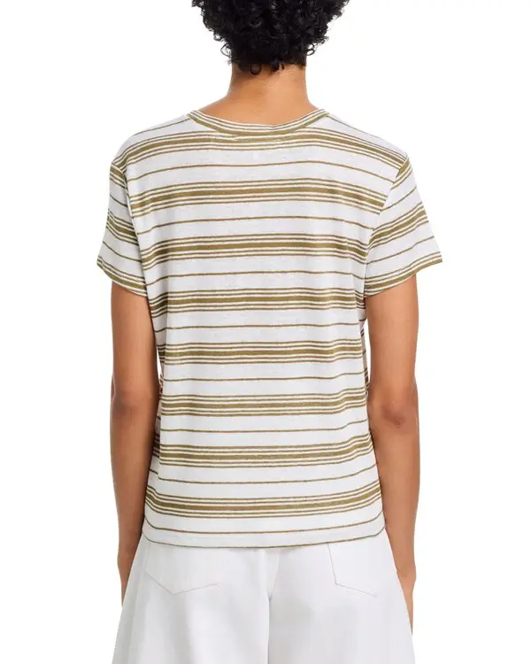 FRAME The Linen Blend Striped Tee