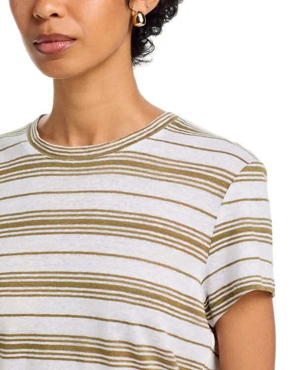 FRAME The Linen Blend Striped Tee
