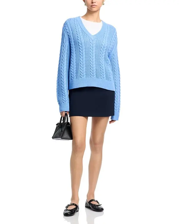 French Connection Ryland V-neck Cable Knit Sweater