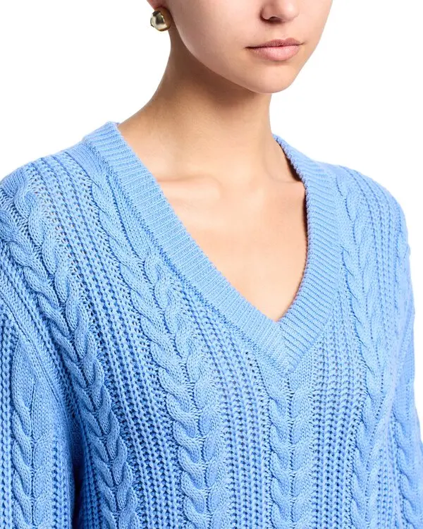 French Connection Ryland V-neck Cable Knit Sweater