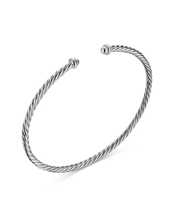 David Yurman 2.6mm Micro Cable Flex Bracelet - Silver