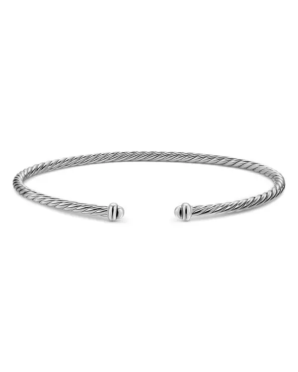 David Yurman 2.6mm Micro Cable Flex Bracelet - Silver