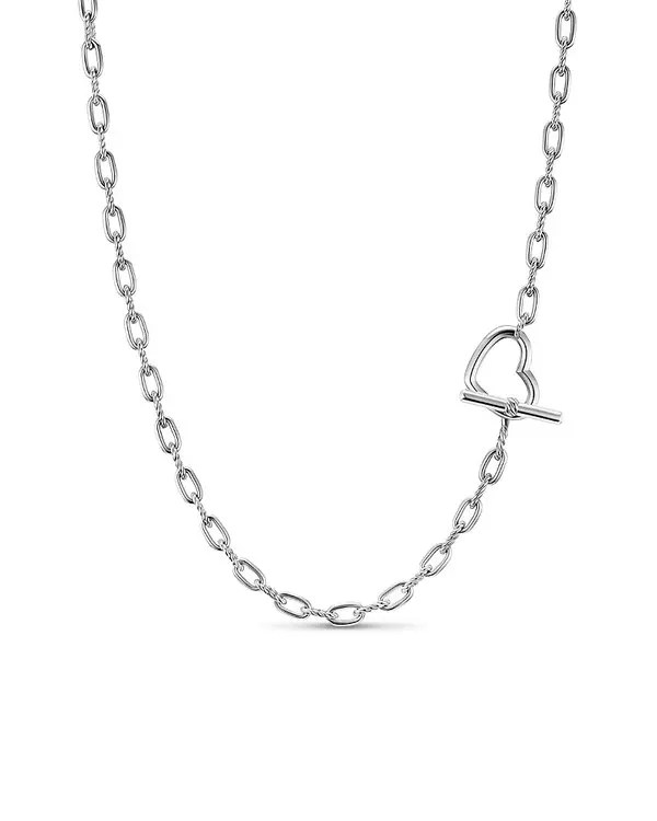 David Yurman Dy Madison Heart Toggle Chain Necklace - Silver