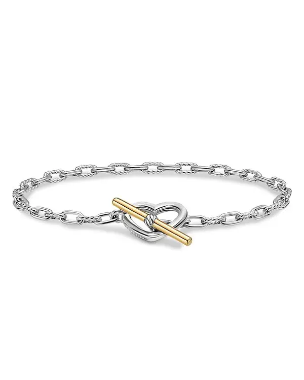 David Yurman Dy Madison Heart Toggle Chain Bracelet - Gold/silver