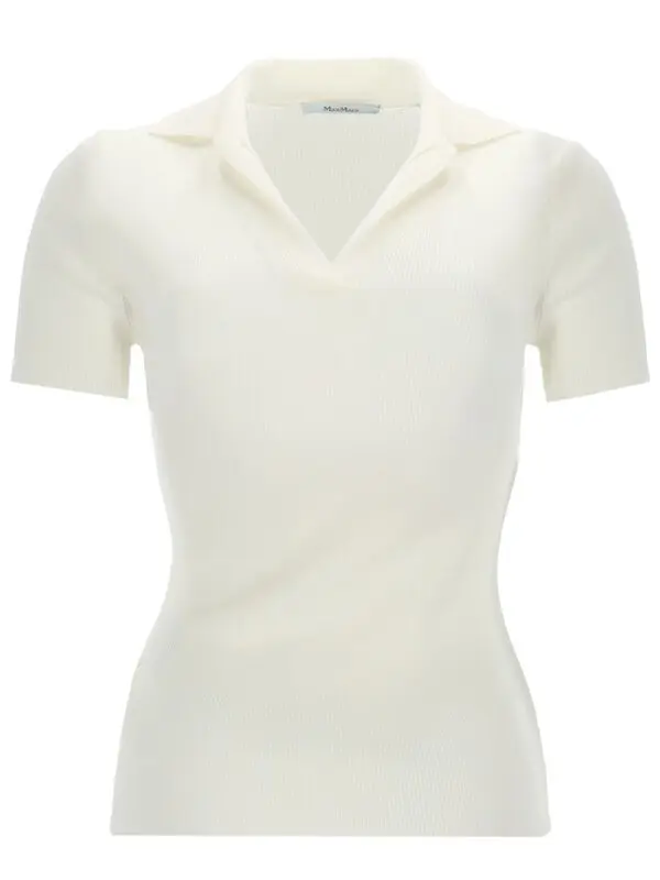 Max Mara Collared Top - White