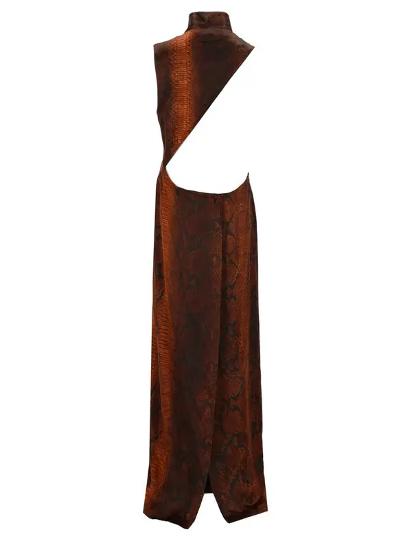 JEAN PAUL GAULTIER Python Print Long Dress - Red