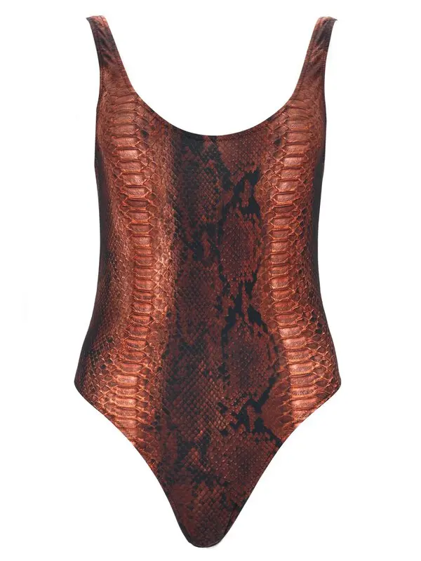 JEAN PAUL GAULTIER Python Print One-piece Swimsuit - Multicolour