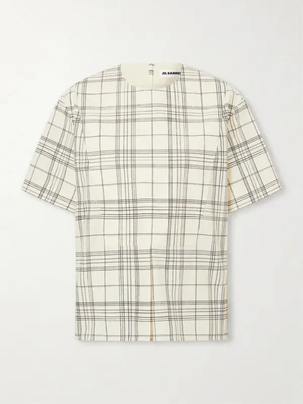 JIL SANDER Checked Cotton T-shirt