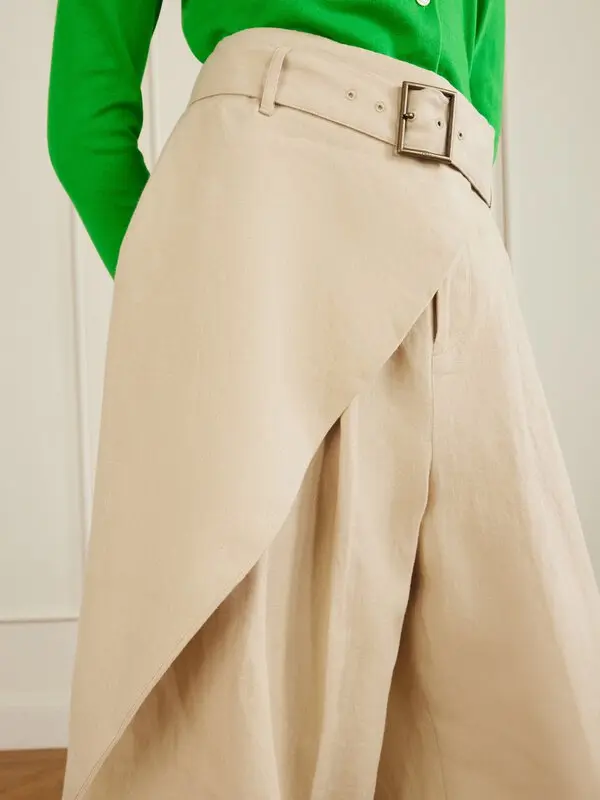 Polo Ralph Lauren Belted Pleated Linen Tapered Pants