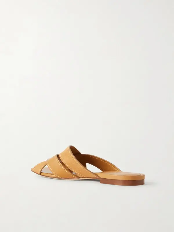 TOD'S Suede And Leather Crossover Slides