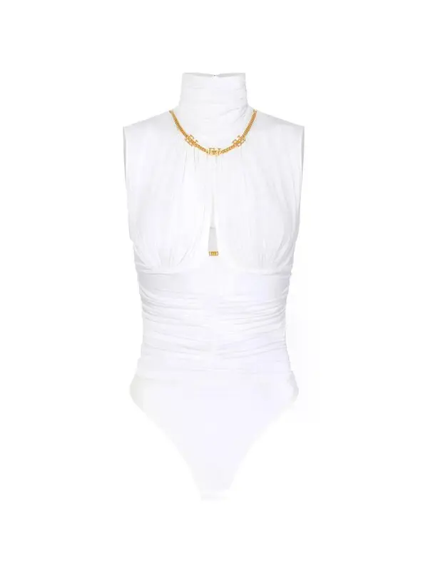 Elisabetta Franchi Draped Chain Bodysuit