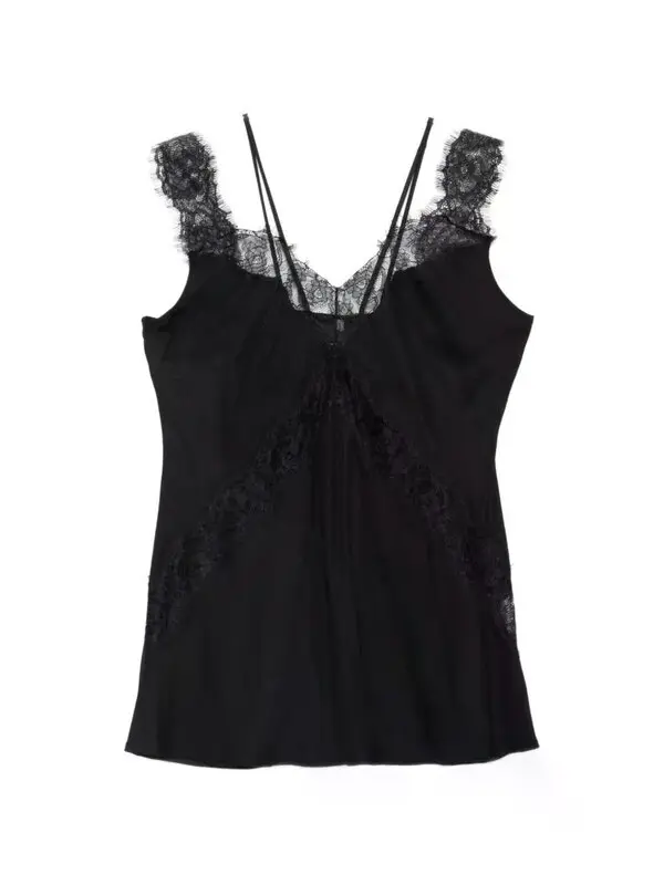 Pinko Lace-trim Tank Top - Black