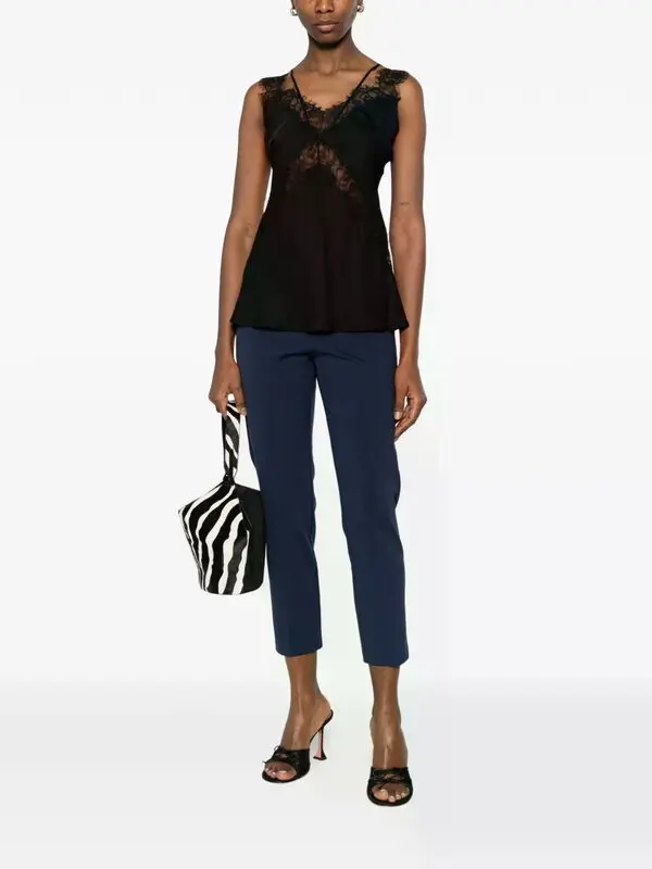 Pinko Lace-trim Tank Top - Black