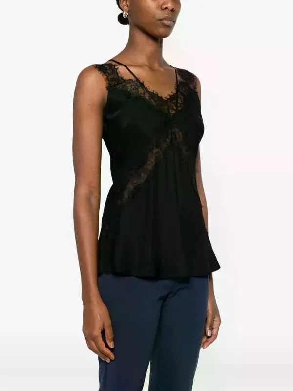 Pinko Lace-trim Tank Top - Black