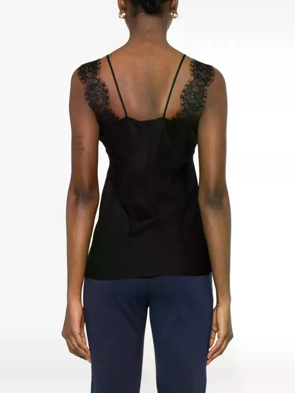 Pinko Lace-trim Tank Top - Black
