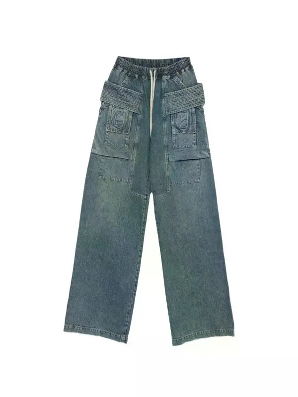 Rick Owens Drawstring Cargo Pants - Blue
