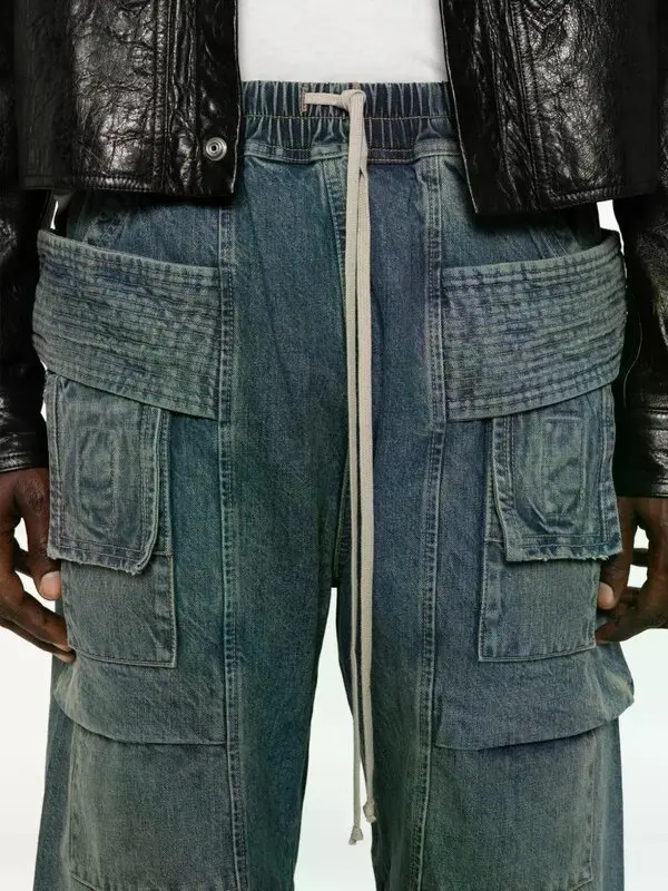 Rick Owens Drawstring Cargo Pants - Blue