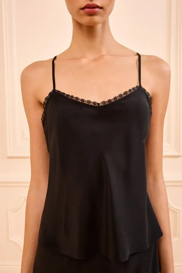 Ulla Johnson Idra Silk Camisole Top - Noir