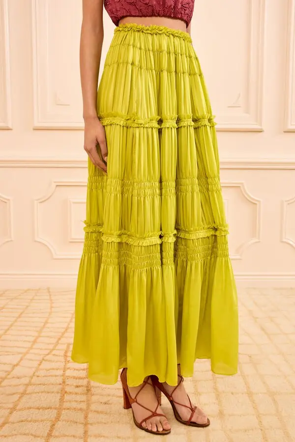 Ulla Johnson Virginie Silk Midi Skirt