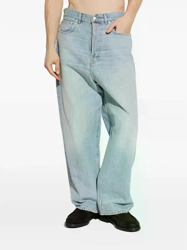 HAIKURE Five-pocket Wide-leg Jeans - Blue